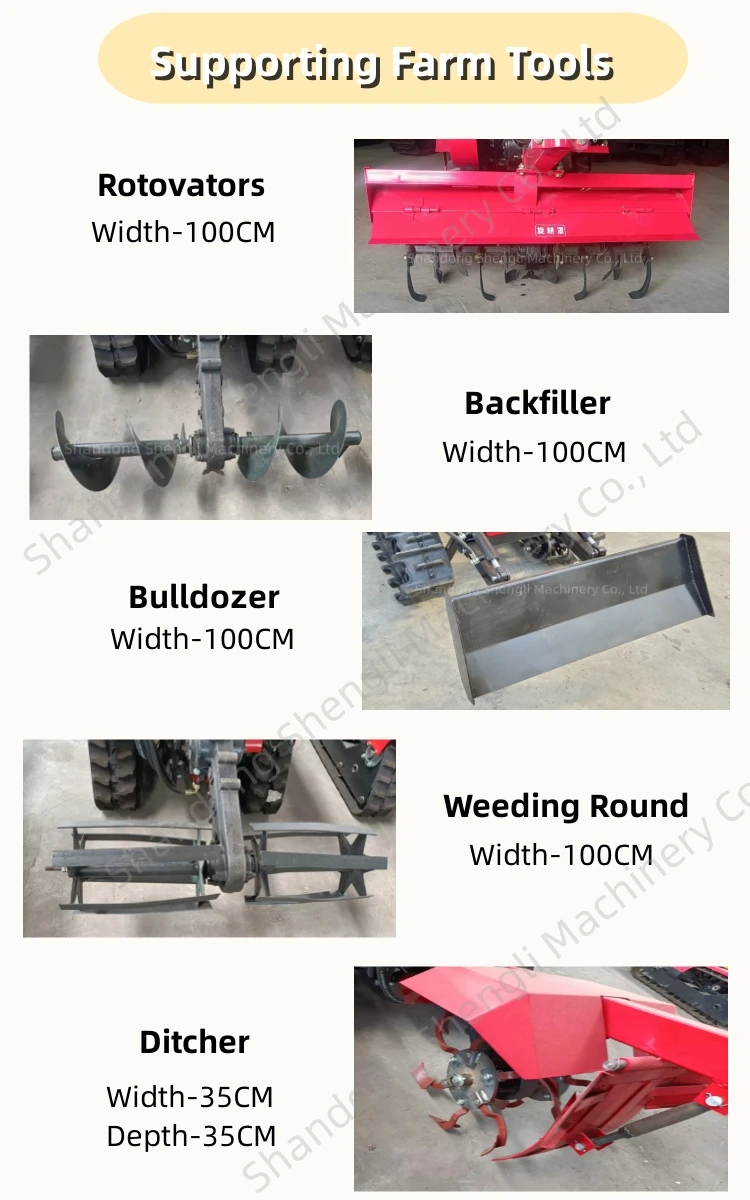 Multifunctional Crawler Rotary Cultivator Drive Riding Arable Land ...