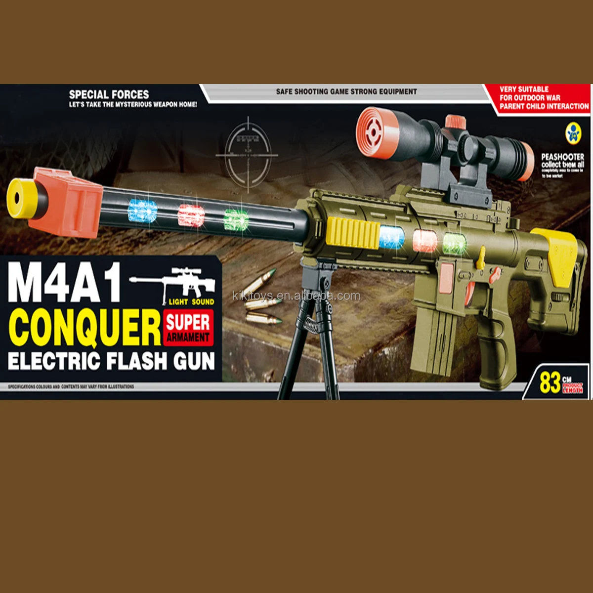 83CM Submachine Electric Toy Gun; Sound Light Vibration Gun Toy;Battery ...