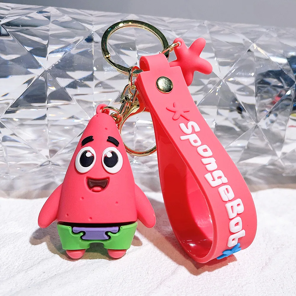 Spongebob Patrick Star Cartoon Kawaii 3d Pvc Anime Keychains Car Bag ...