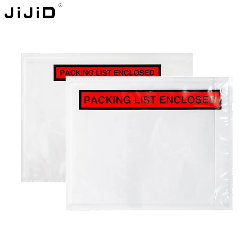 Jijid Custom Clear Plastic Self Adhesive Documents Wallets