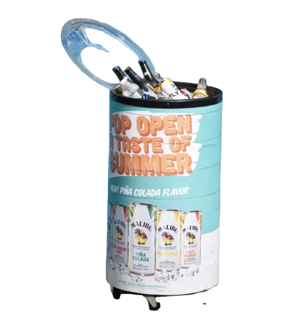 Hs Plastic Custom Beer Bucket Ice Cooler Box With Wheel Keep Wine And ...