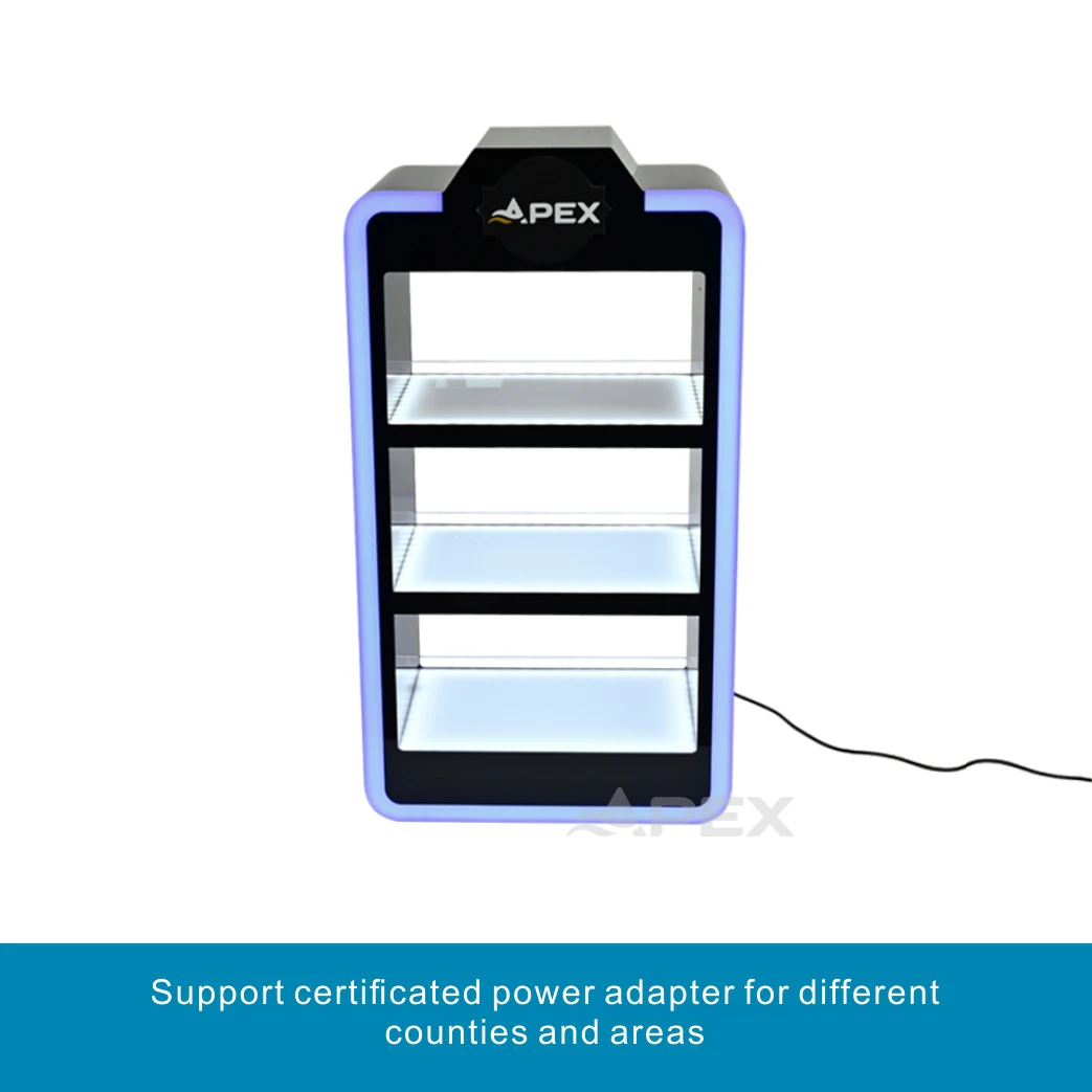 Apex Led Illuminated Display Case Acrylic Countertop Display Rack Smoke ...