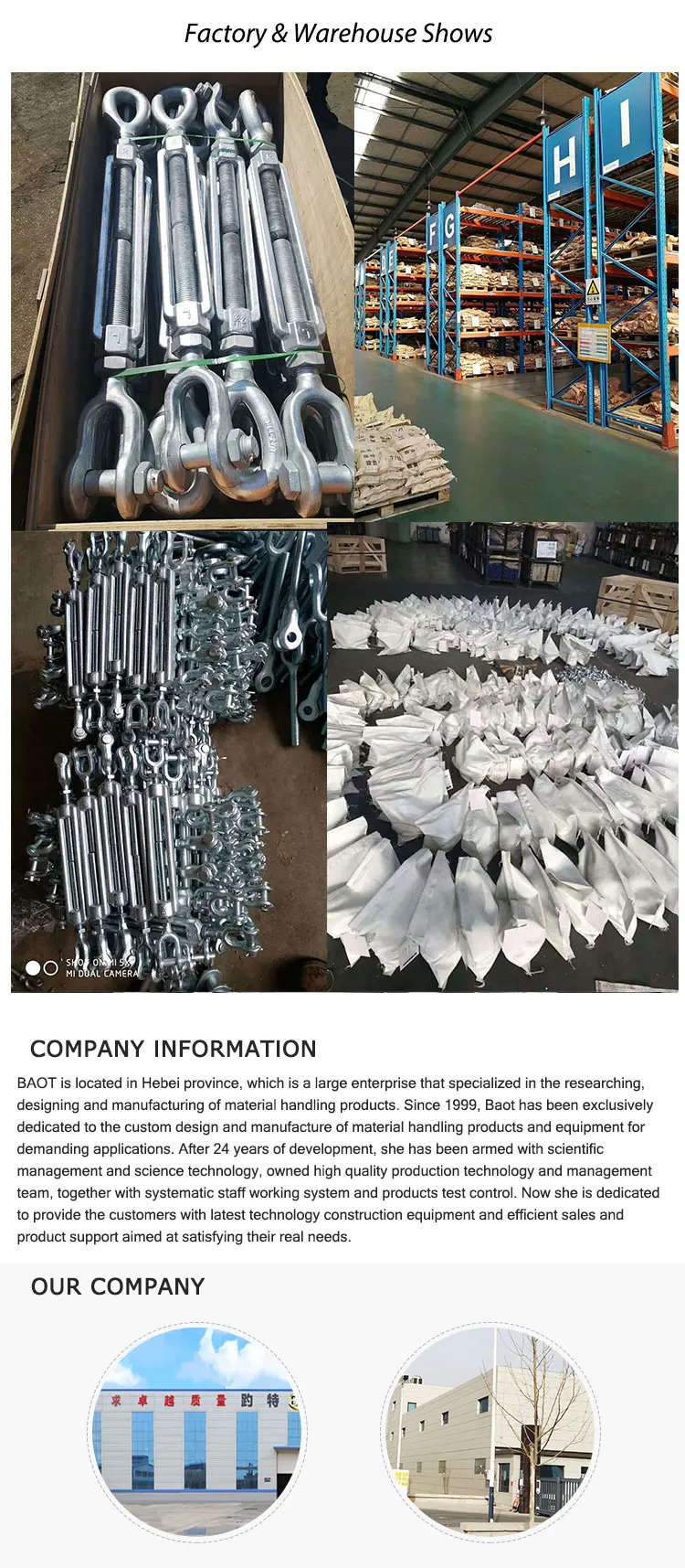 Hot Dipped Drop Forged Jaw Steel Jaw 3500 Lbs Turnbuckle