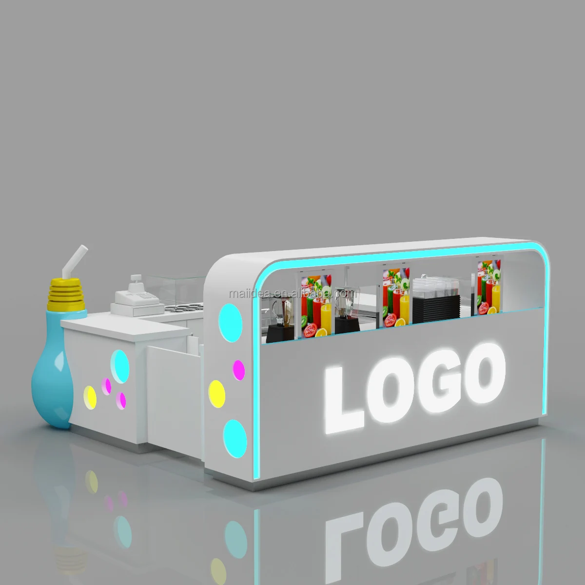 Bubble Tea Display Kiosk - Stylish & Popular Juice Bar