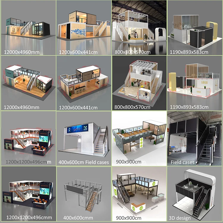 2 Story Booths Model 3D Trade Show Booth Design - Customized