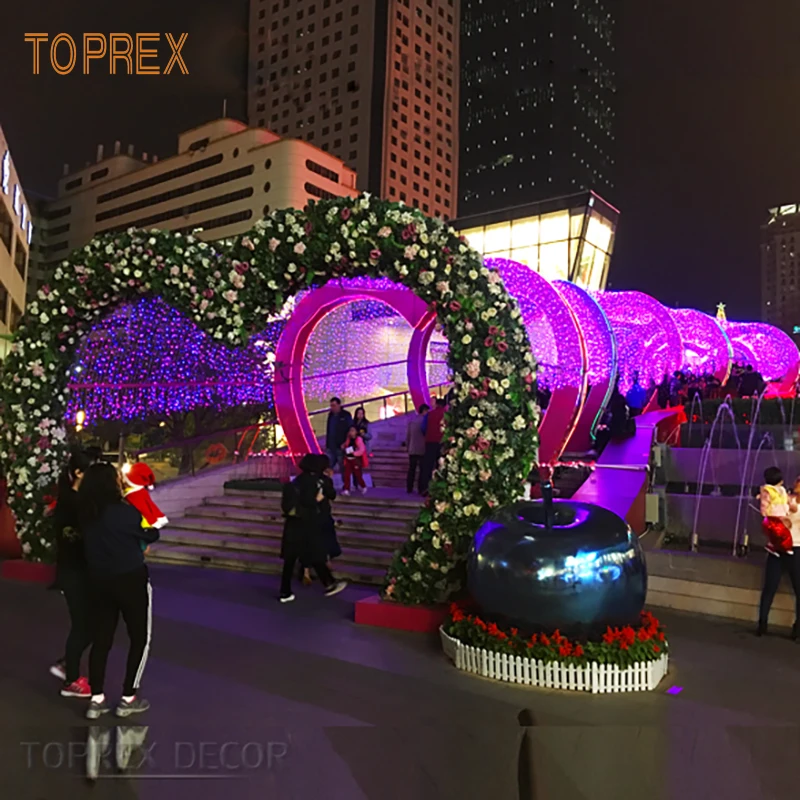 Professional Large Outdoor Led Heart-shaped Frame Metal Arch Stand With ...