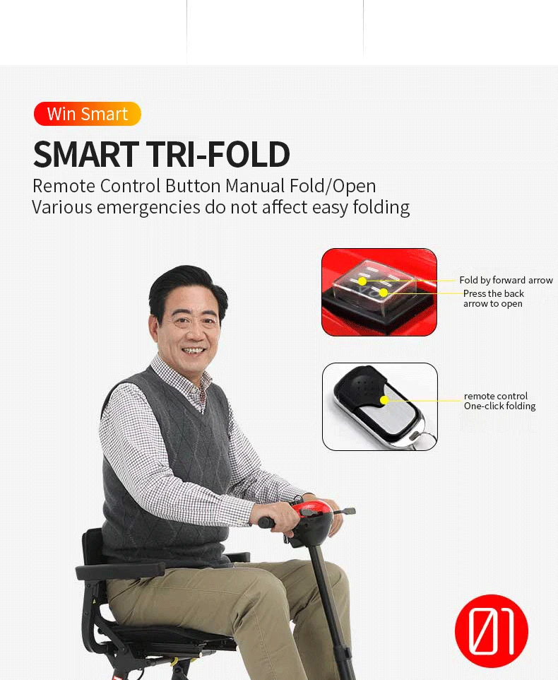 Folding Automatic Senior Mobility Scooters Electric 4 Wheel Light ...