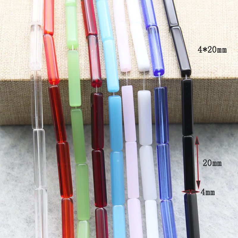 New Style DIY 4*20mm Long Tube Beads Crystal Beads for Jewelry Making ...