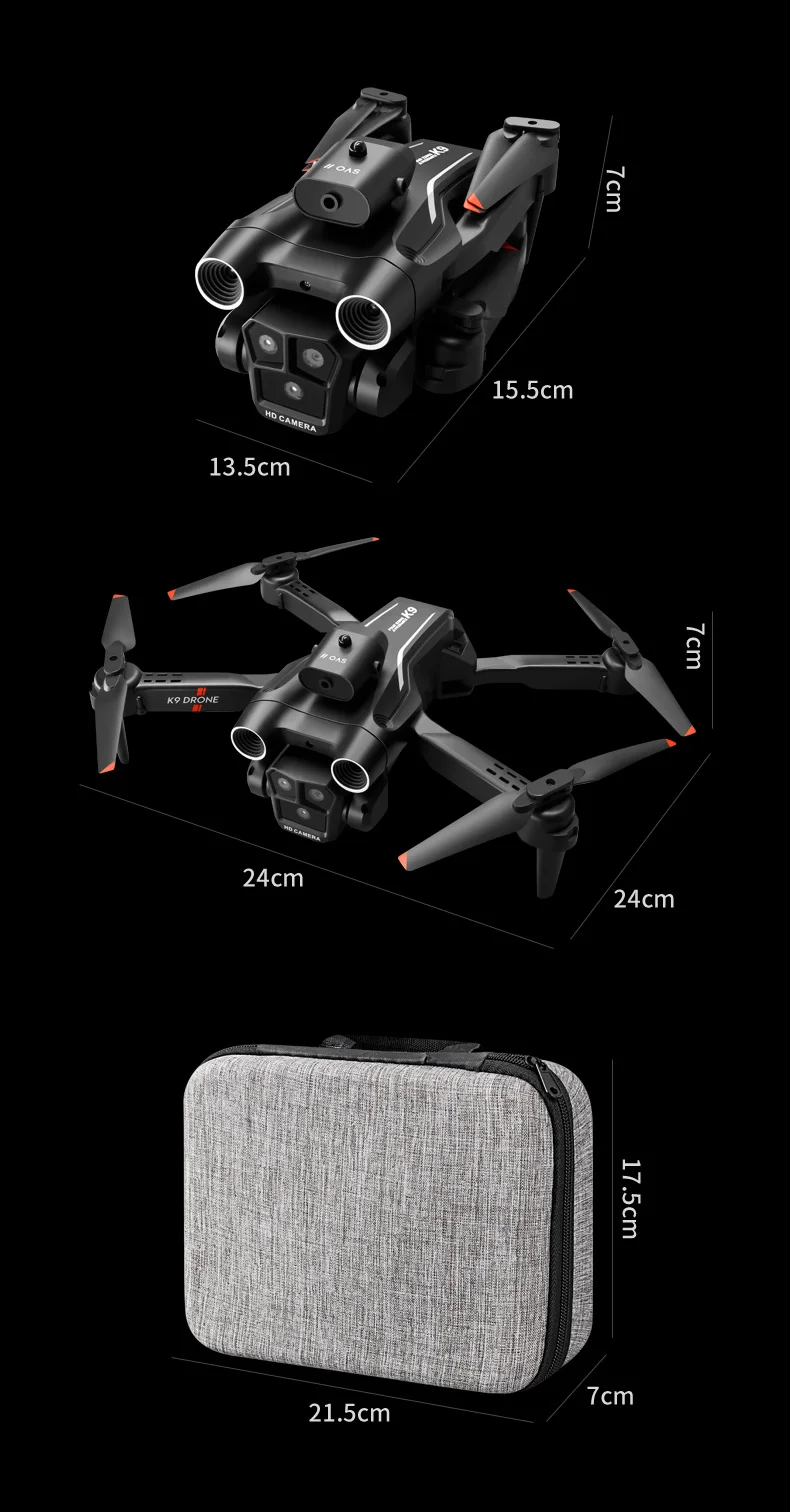 Top Quality Optical Flow K9 Max 4K Drone - Foldable RC Quadcopter