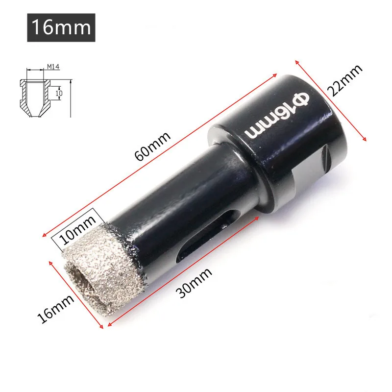 M14 Dia 6-150mm Vacuum Brazed Diamond Crowns Core Drill Bit