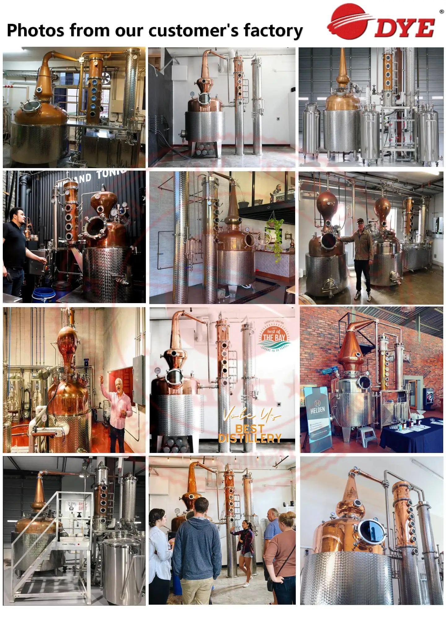 DYE Whisky Rum Brandy Still Column Distilling Equipment Double Pot ...