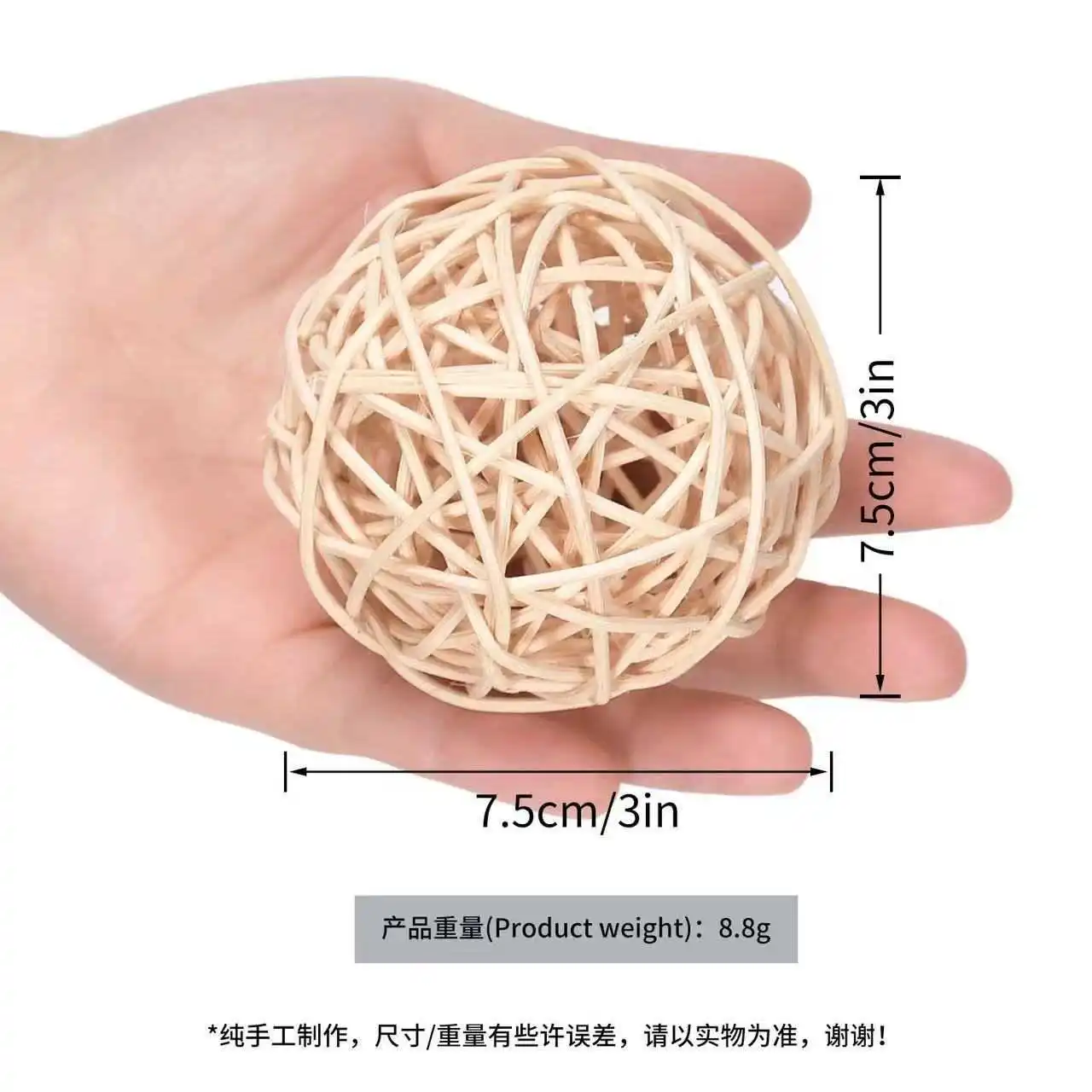 Temu Handmade Woven Grass Ball Exotic Pet Rabbit Bird Toys Dutch Pig ...
