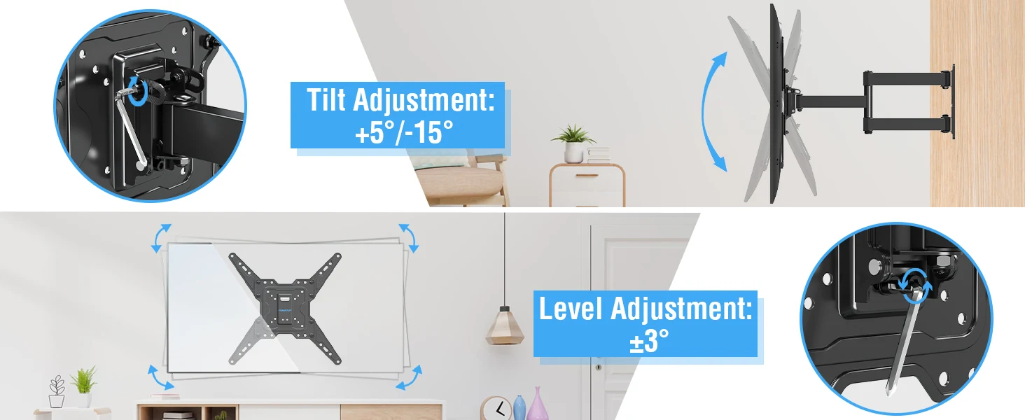 Mountup Most 22-55 Inch Tvs Bracket Single Stud Up To 77 Lbs Corner Tv ...
