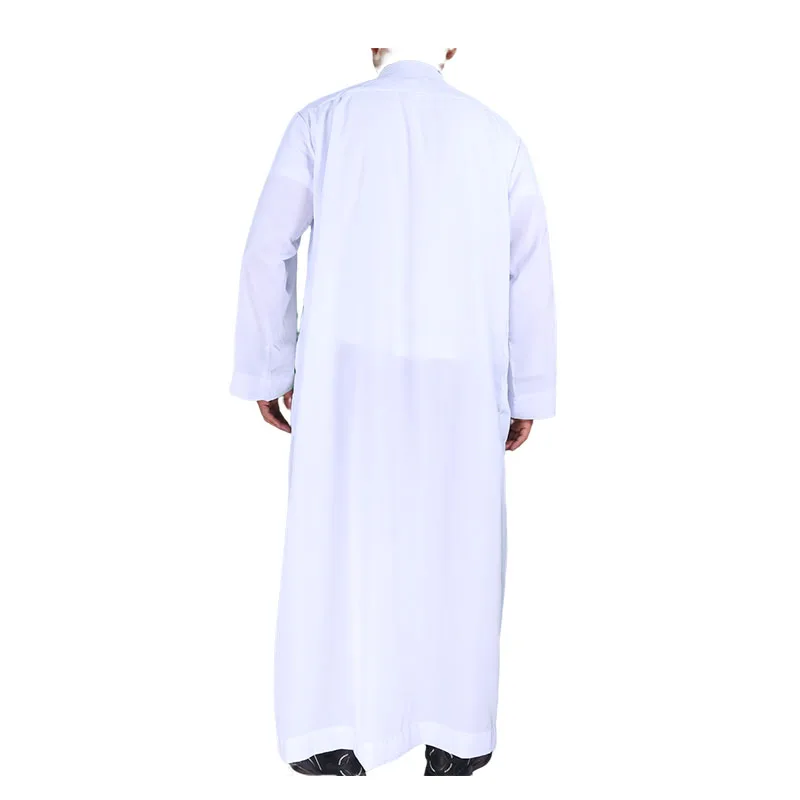 Islamic Qatari Style Long Sleeve White Color Man Jalabiya for Ramadan