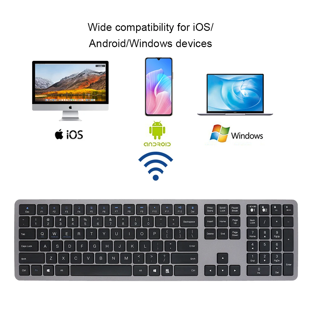 Custom Teclado Clavier Azerty Spanish Keyboard White Bluetooth ...