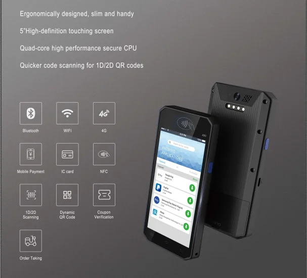 Aisino A80 Android Banking Card Payment Pos Mini Mobile Handheld ...