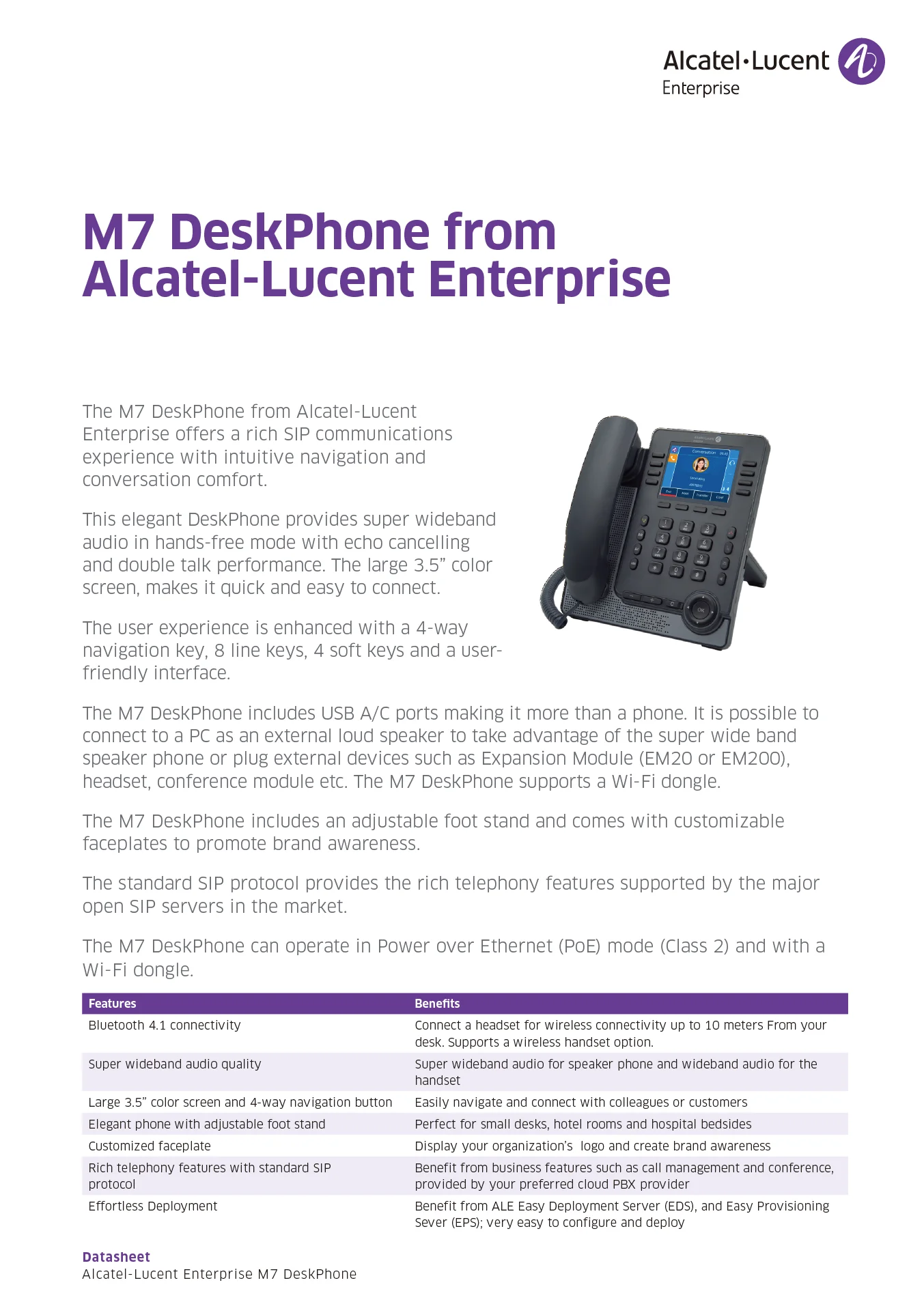 ALE Myriad Series SIP Phone DeskPhone M7 VS Yealink SIP-T46S T46U T48S ...