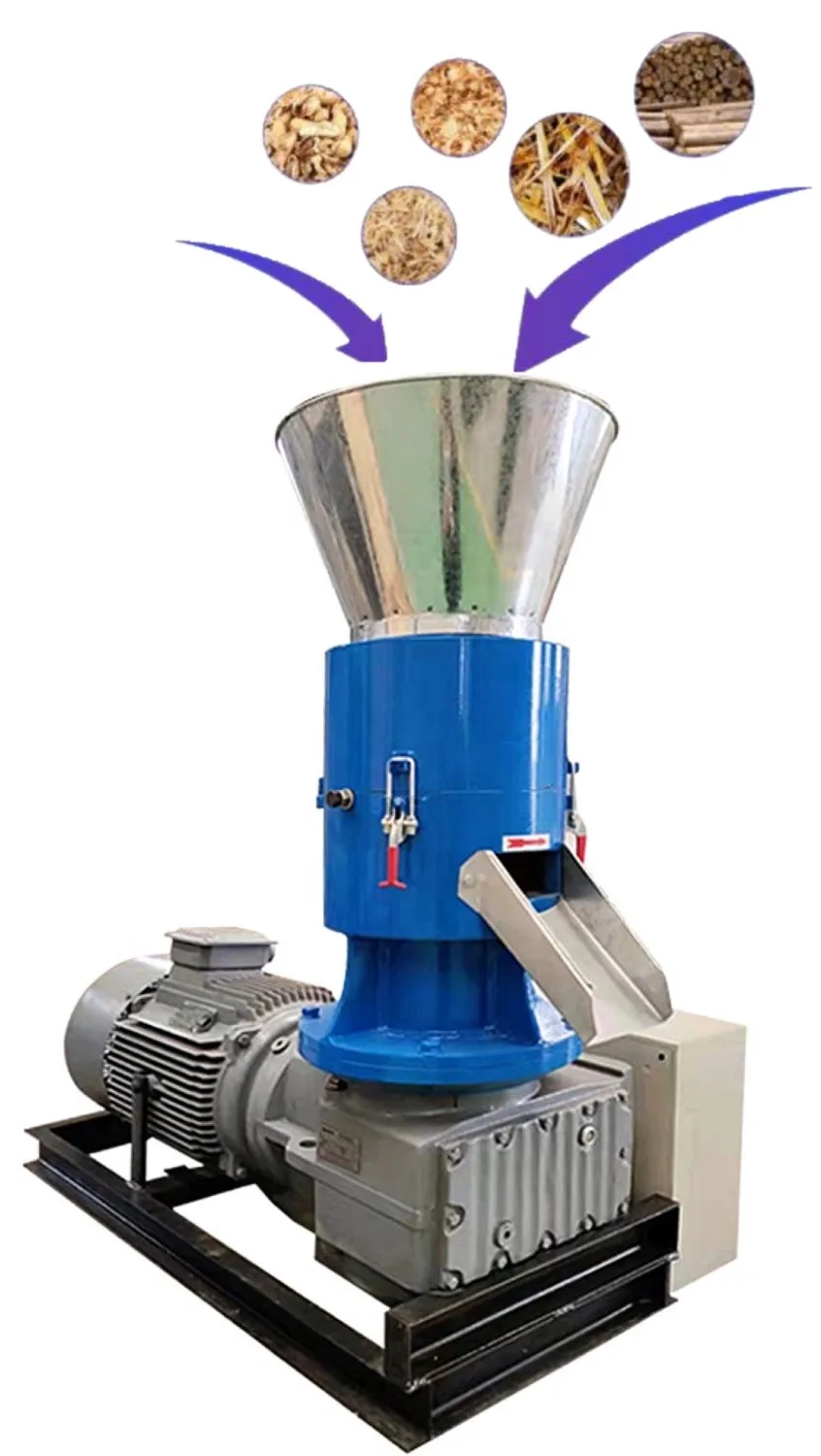 7.5kw Flat Die Wood Pellet Machine 6/8mm Wood Pellet Mill Sawdust ...