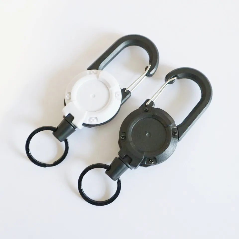 Carabiner Retractable Heavy Duty Steel Reel Key Chain