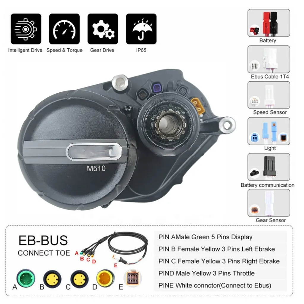 Central/mid Drive Motor M510 2.0 250w Mid Motor Electric Bicycle Kit ...