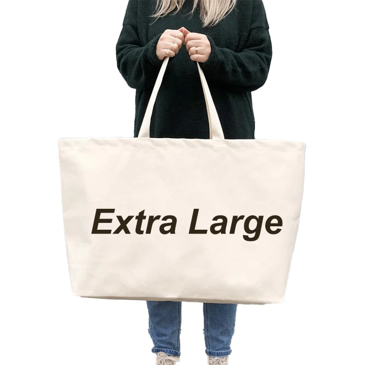Eco Friendly Reusable Big Capacity Extra Large Cotton Canvas Tote Bag ...