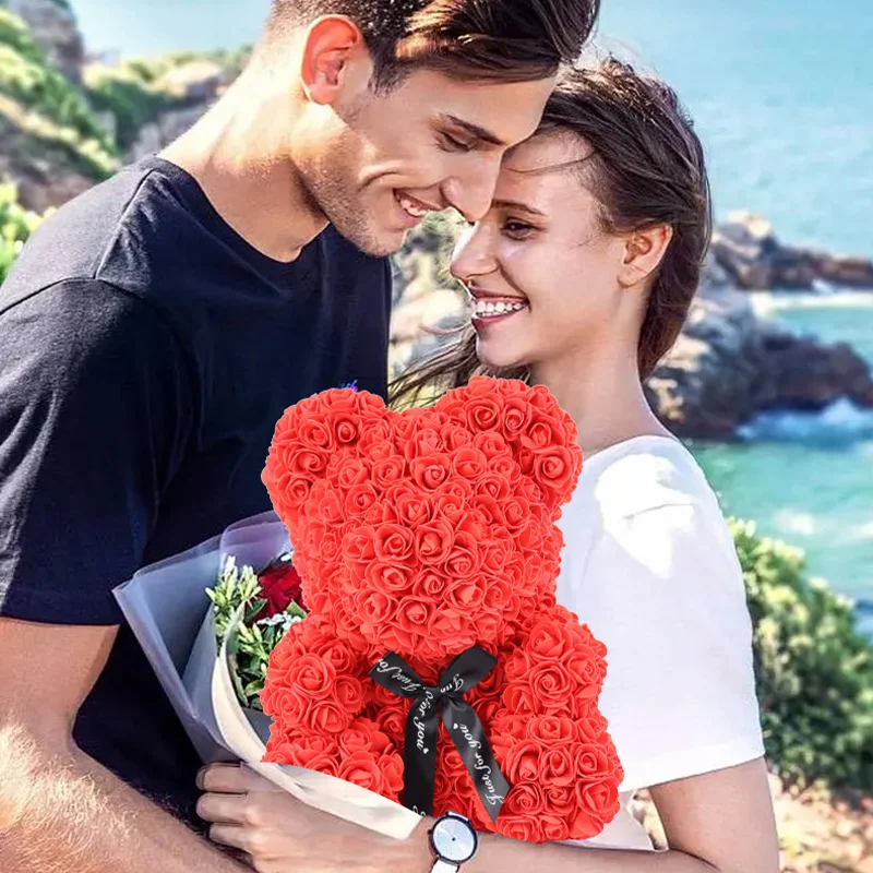 Uo Valentines Day Gift Large 25cm 40cm Big Rose Bears With Box Gift Led ...