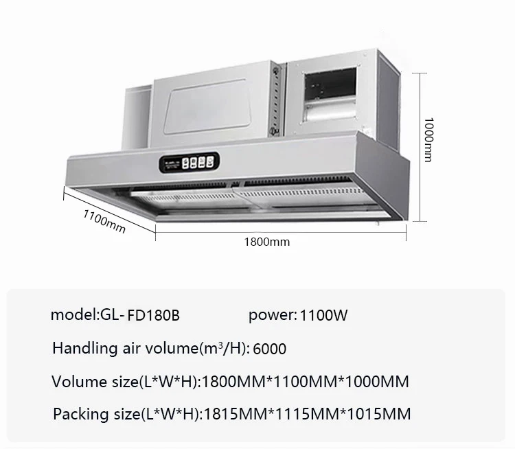 JINJIELI Stainless Steel Ventless Hood System Range Hood Cooking Cooker ...