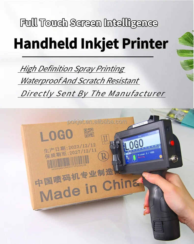 Inkjet Handheld Printer Barcode Expiry Date Coding Machine Logo Qr Code ...