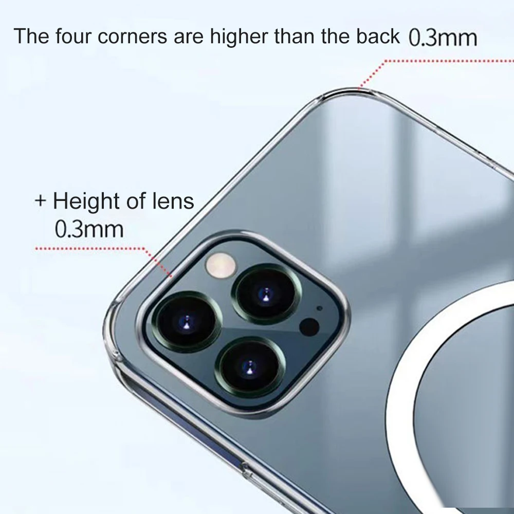 Magnetic Phone Case Magsafing Transparent Clear Shockproof Phone Case ...
