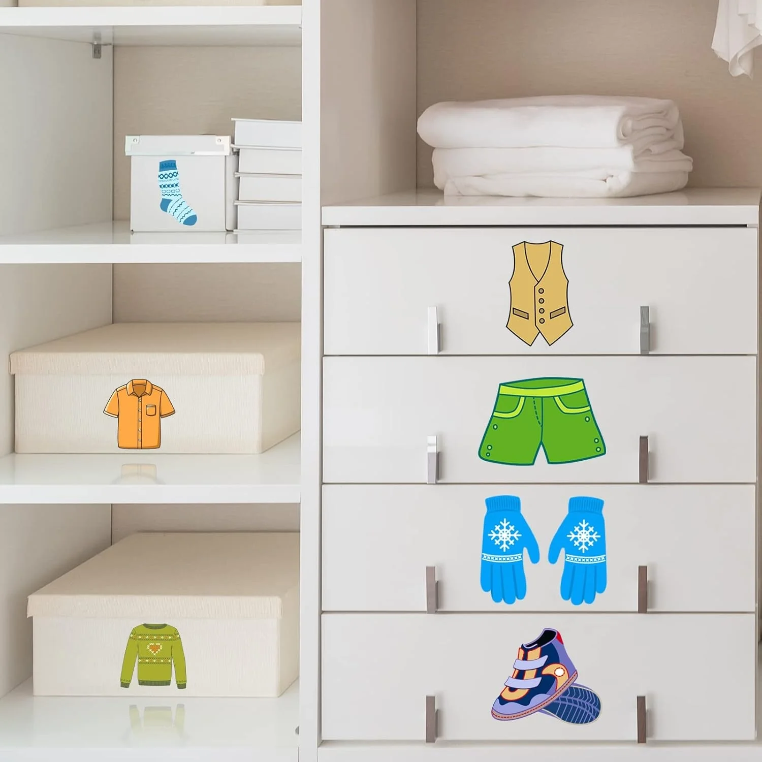 Dresser Clothing Decals 4 Sheets Wardrobe Stickers Dresser Labels for ...