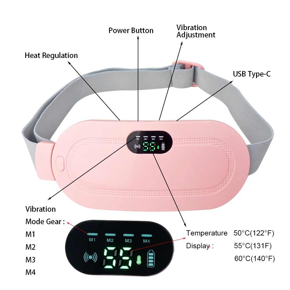 Period Belt - Portable Digital Display Cordless Menstrual Heating Pad
