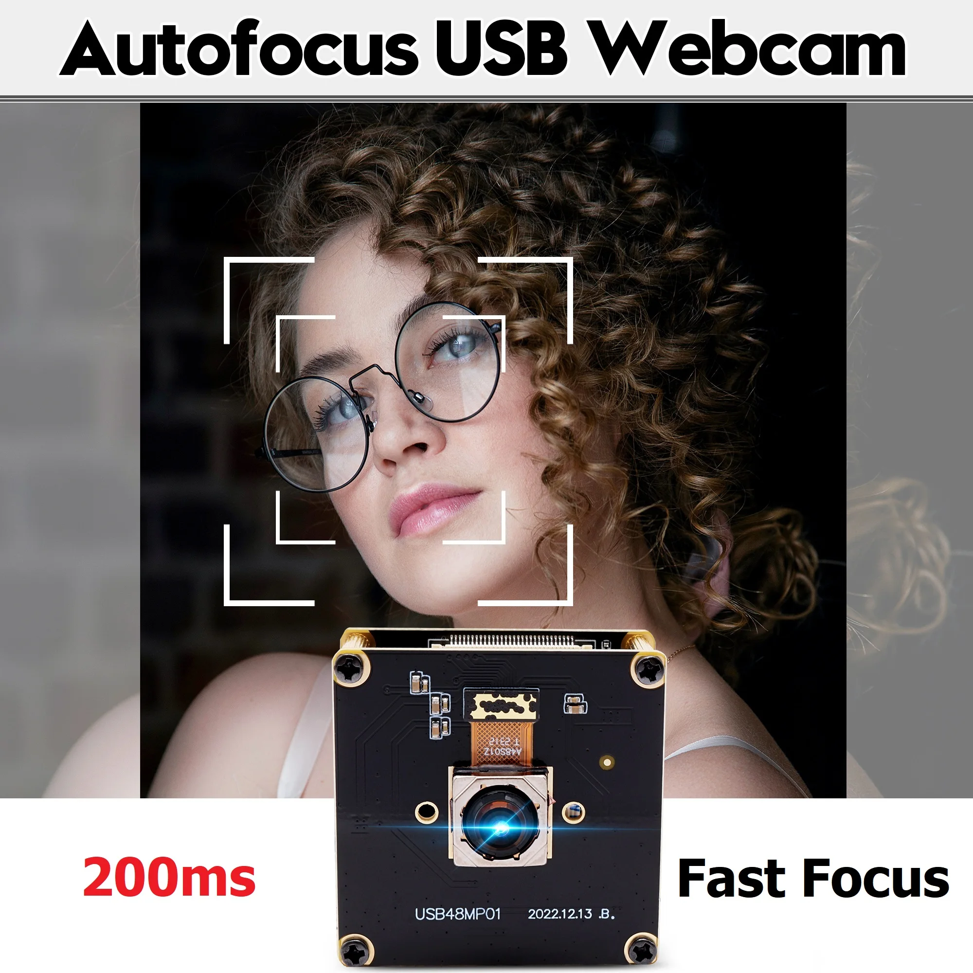 ELP Fast Autofocus USB Camera Module 48MP With 70 Degree No Distortion ...