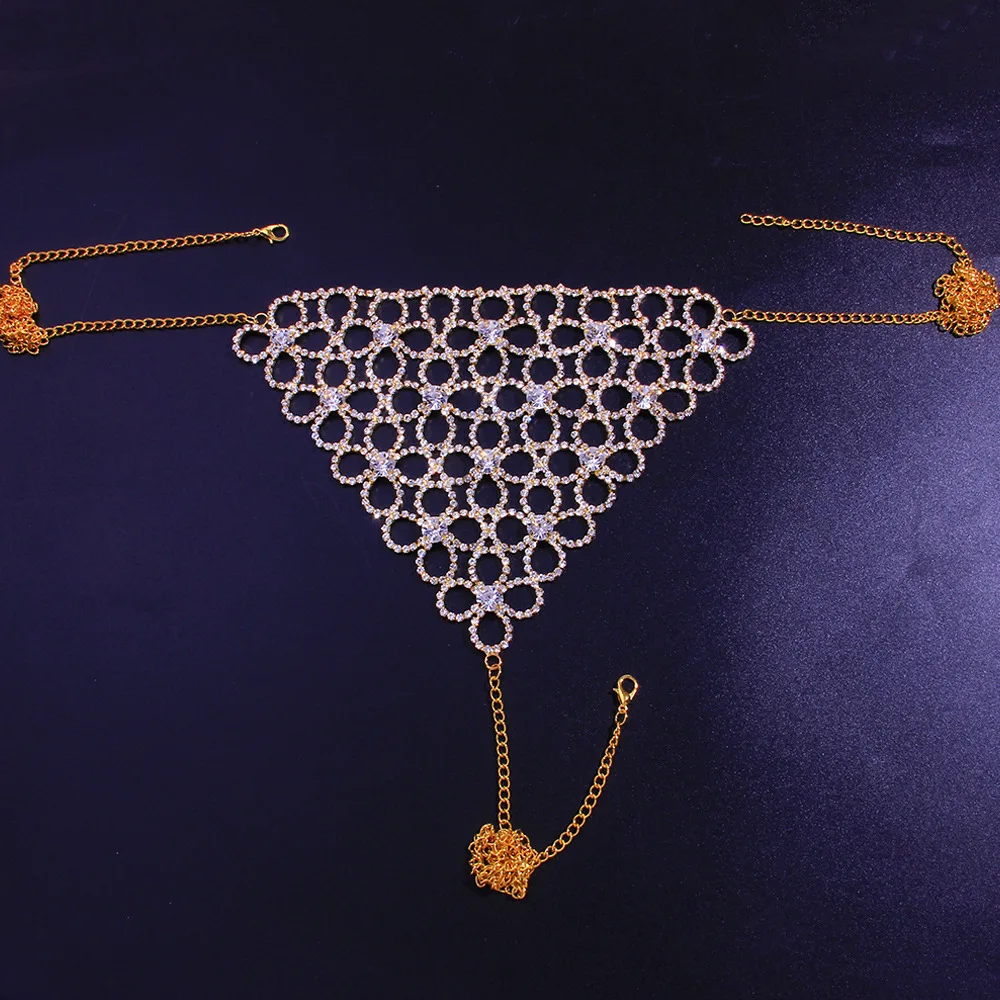 2022 Luxury Rhinestone Chain Crystal Sexy Underwear Set Thong Bikini