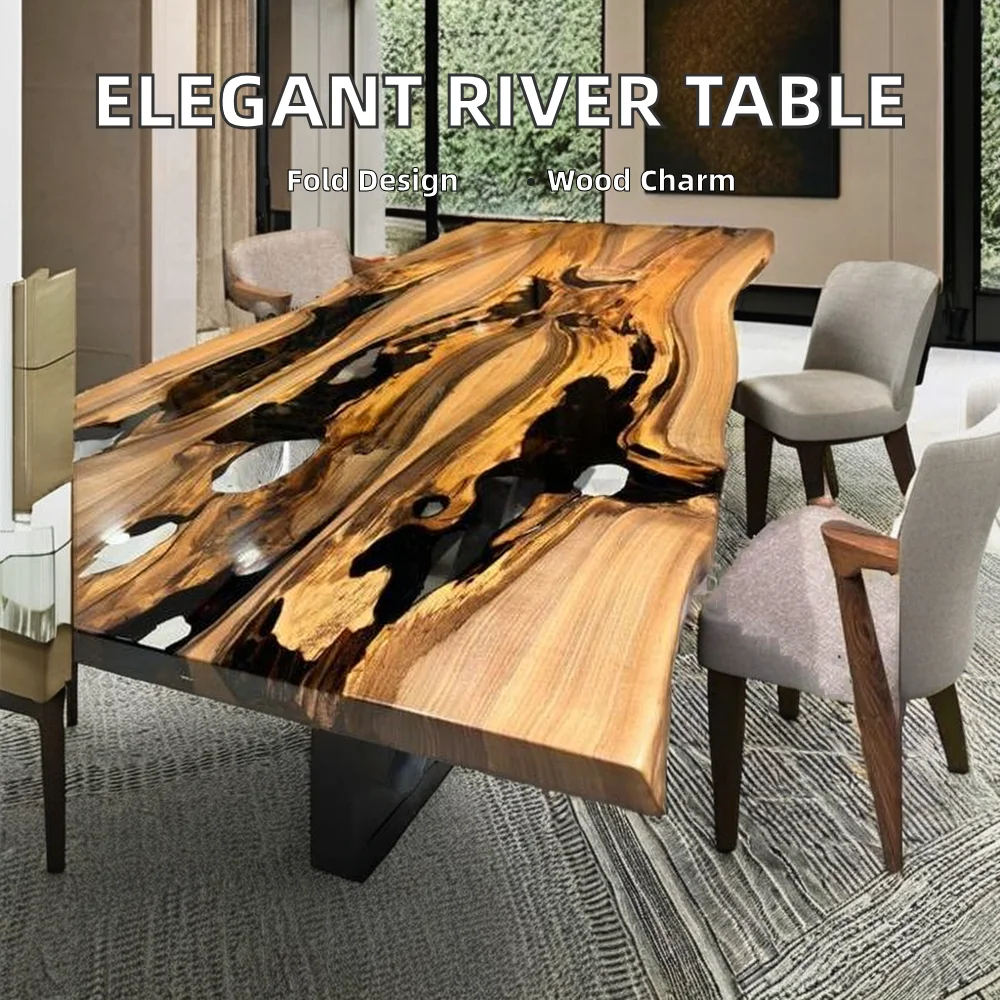 Modern Epoxy Design Dining Table Set for Kitchen or Hotel Exquisite ...