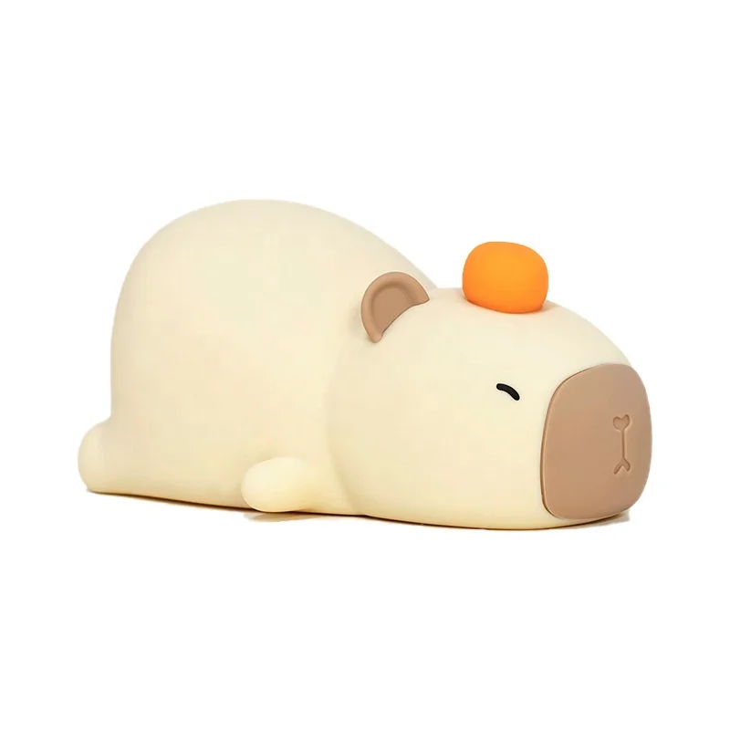 Cute Capybara Table Lamp Animal Silicone Night Lamp Rechargeable ...