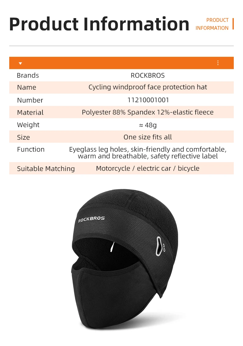 ROCKBROS Custom Logo Ski Mask Passamontagna Motorcycle Full Face Mask ...