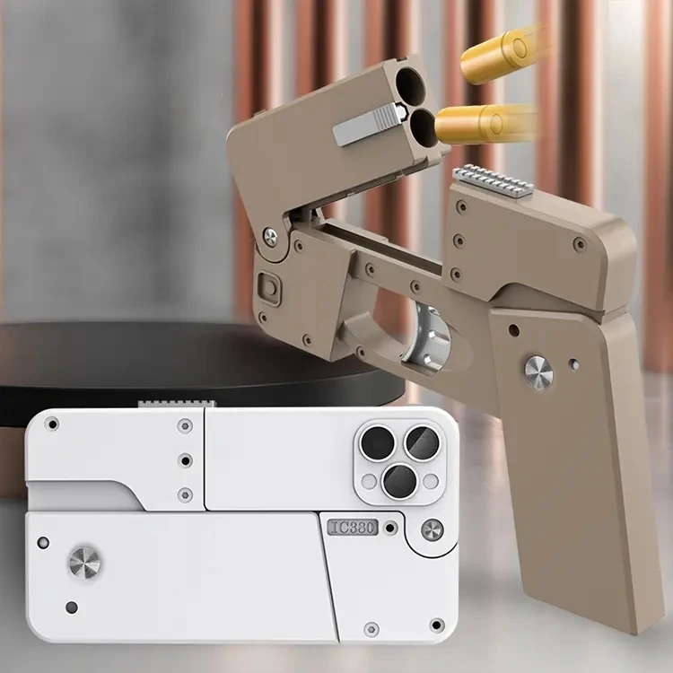 Folding Mobile Phone Soft Ammo Gun with Launching Spray and Throwing ...