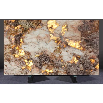 Brazilian Patagonia Natural Marble Slab Backlit Bookmatched Onyx ...
