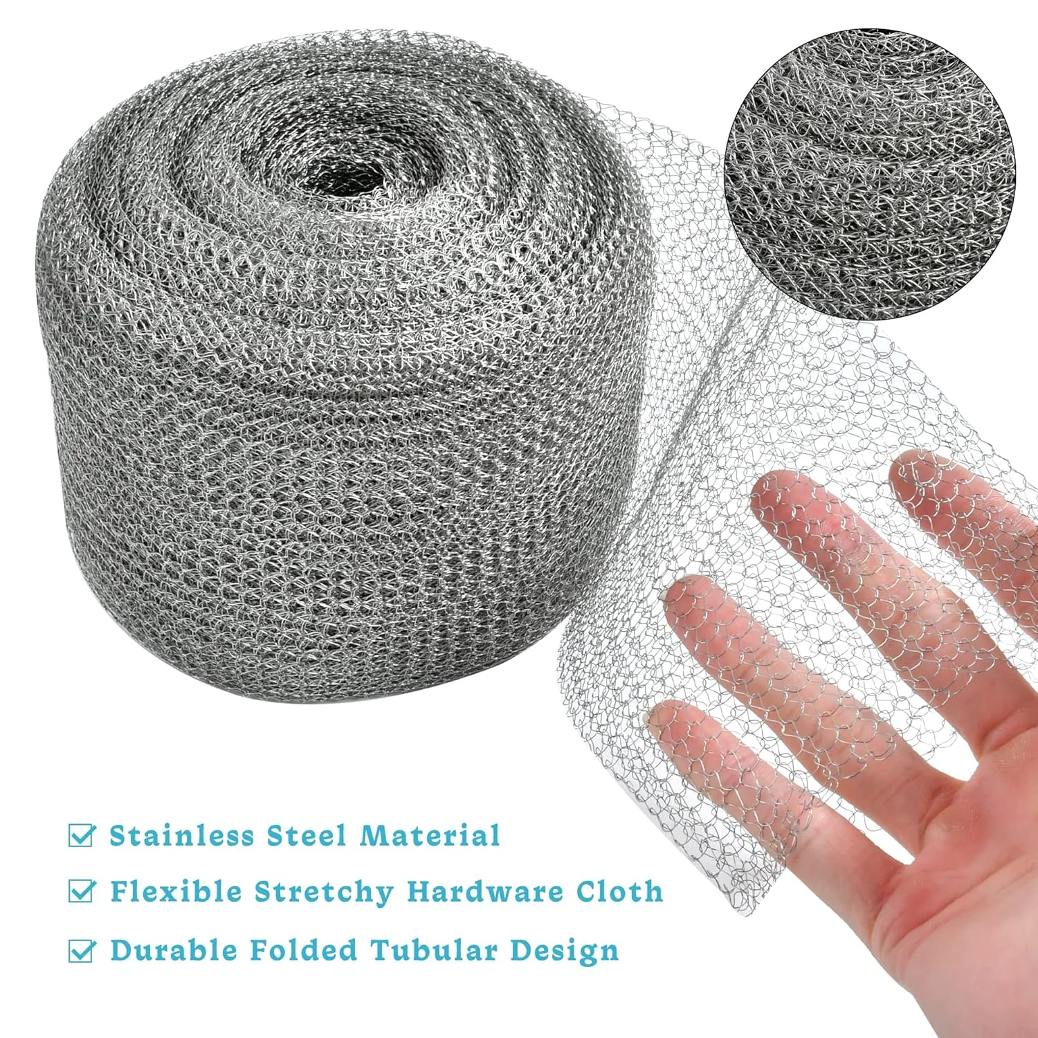304SS 5''x30ft Weep Holes Filler and Covers, Fill Fabric Hardware Mesh ...