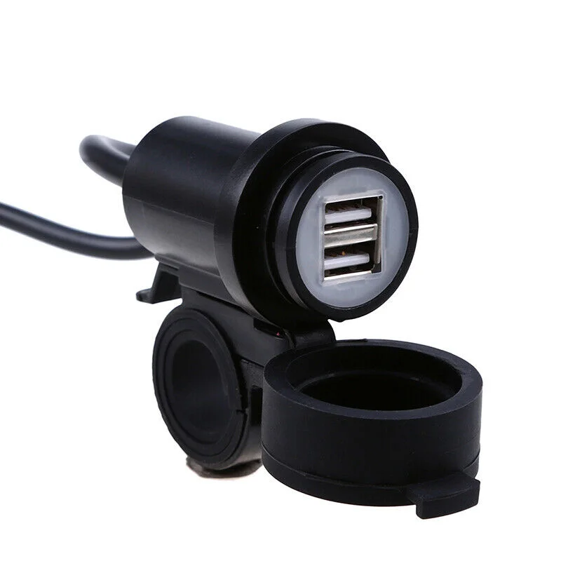 Waterproof 12v 24v 5v 3a Motorcycle Handlebar Dual Usb Socket Fast ...