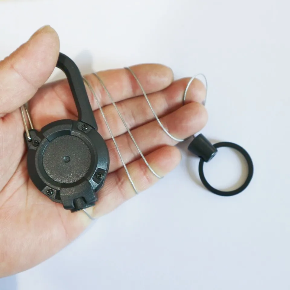 Carabiner Retractable Heavy Duty Steel Reel Key Chain