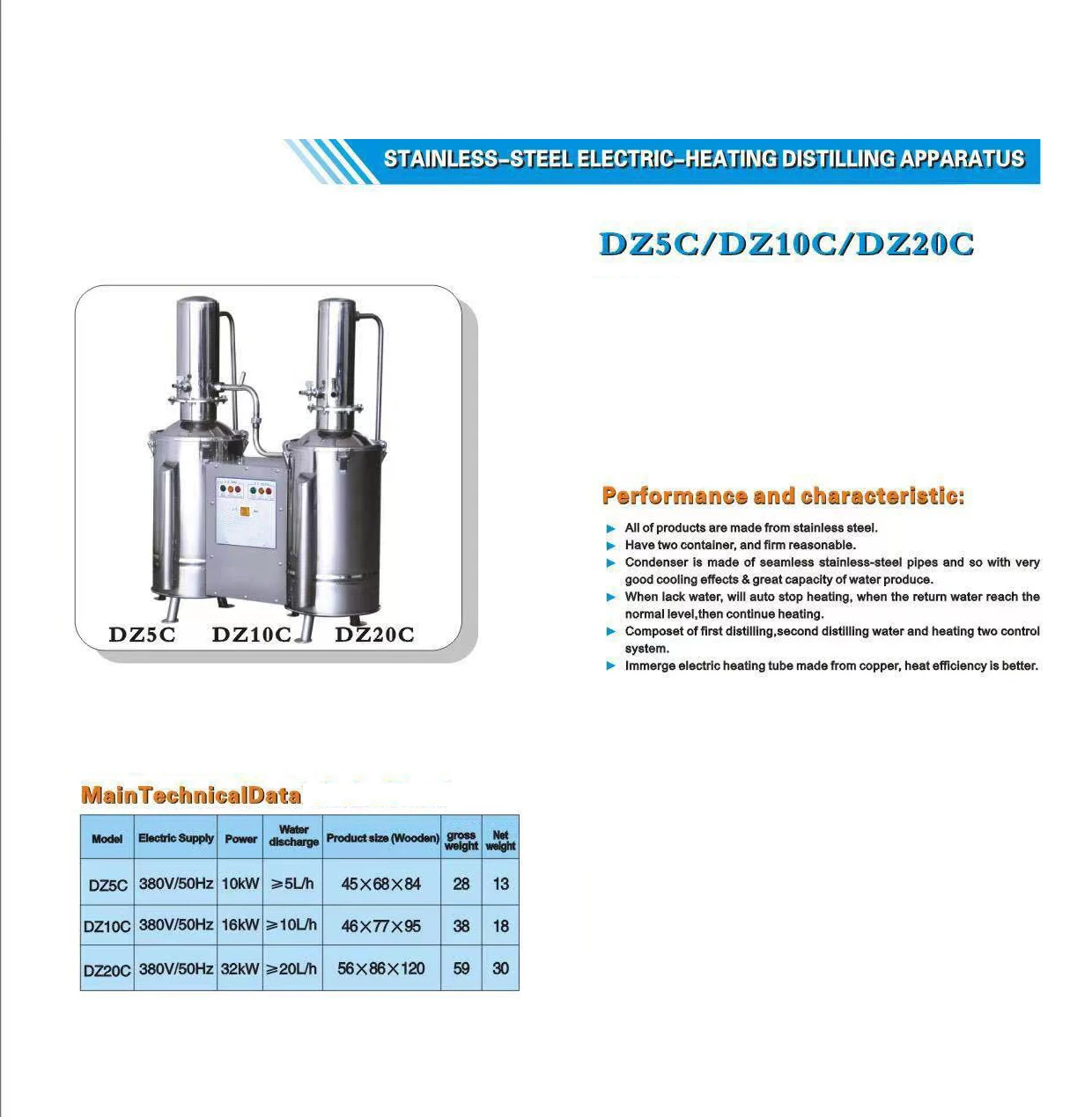 Stainless Steel Double Water Distiller - 1 Year Warranty