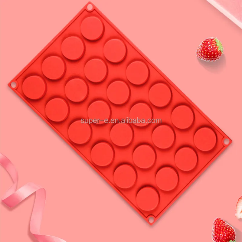 Round Shape Baking Cake Mold 24 Holes Cylinder Biscuits Silicone Diy ...