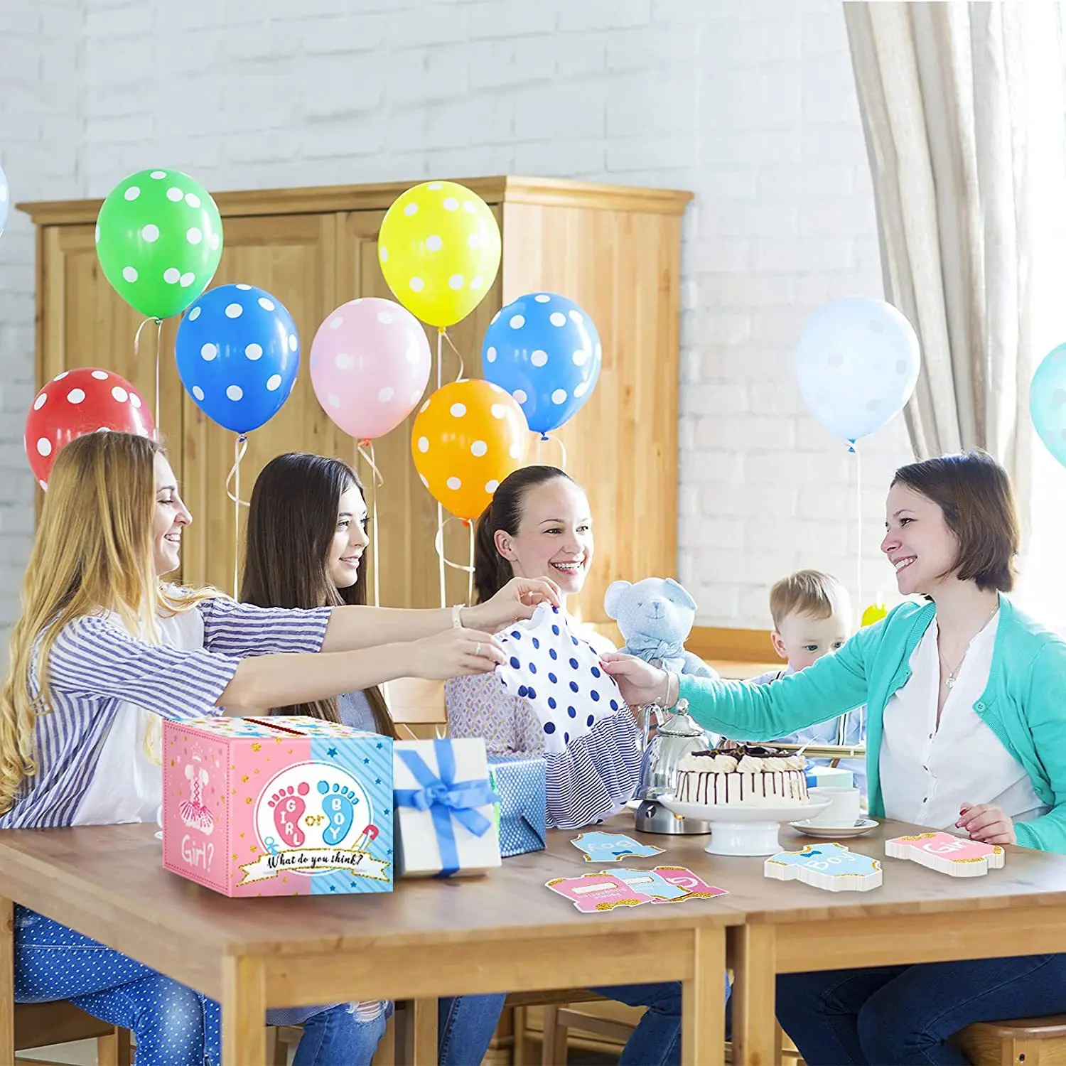Baby Gender Reveal Display Ballot Box Baby Shower Party Decoration ...