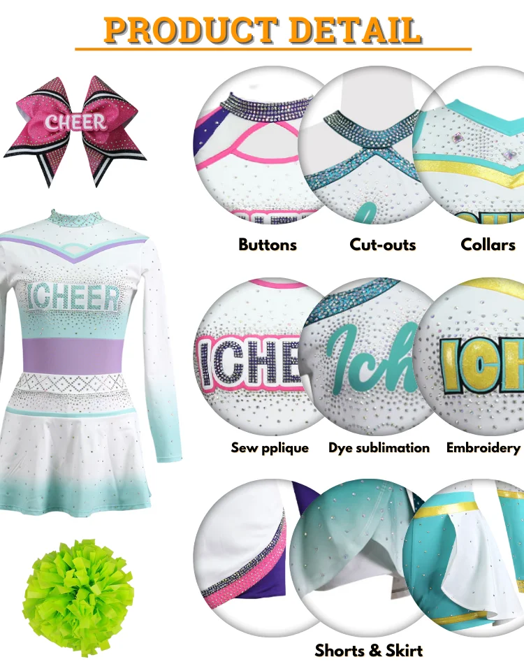 Icheerobics Custom Design Sublimation Cheer Practice Wear For Kids ...