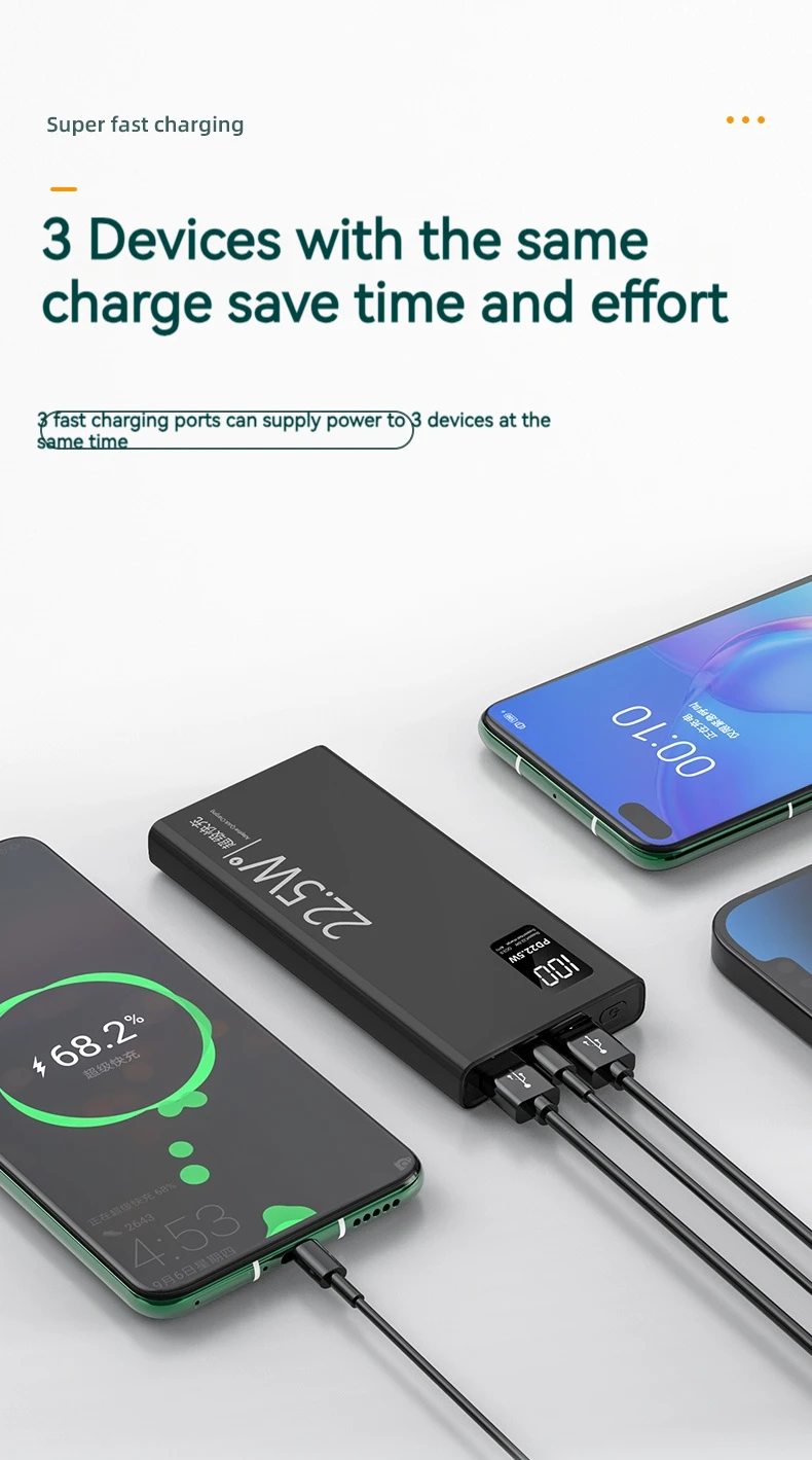 High Capacity 22.5w Usb Power Bank 10000 Mah 20000 Mah Fast Charging ...