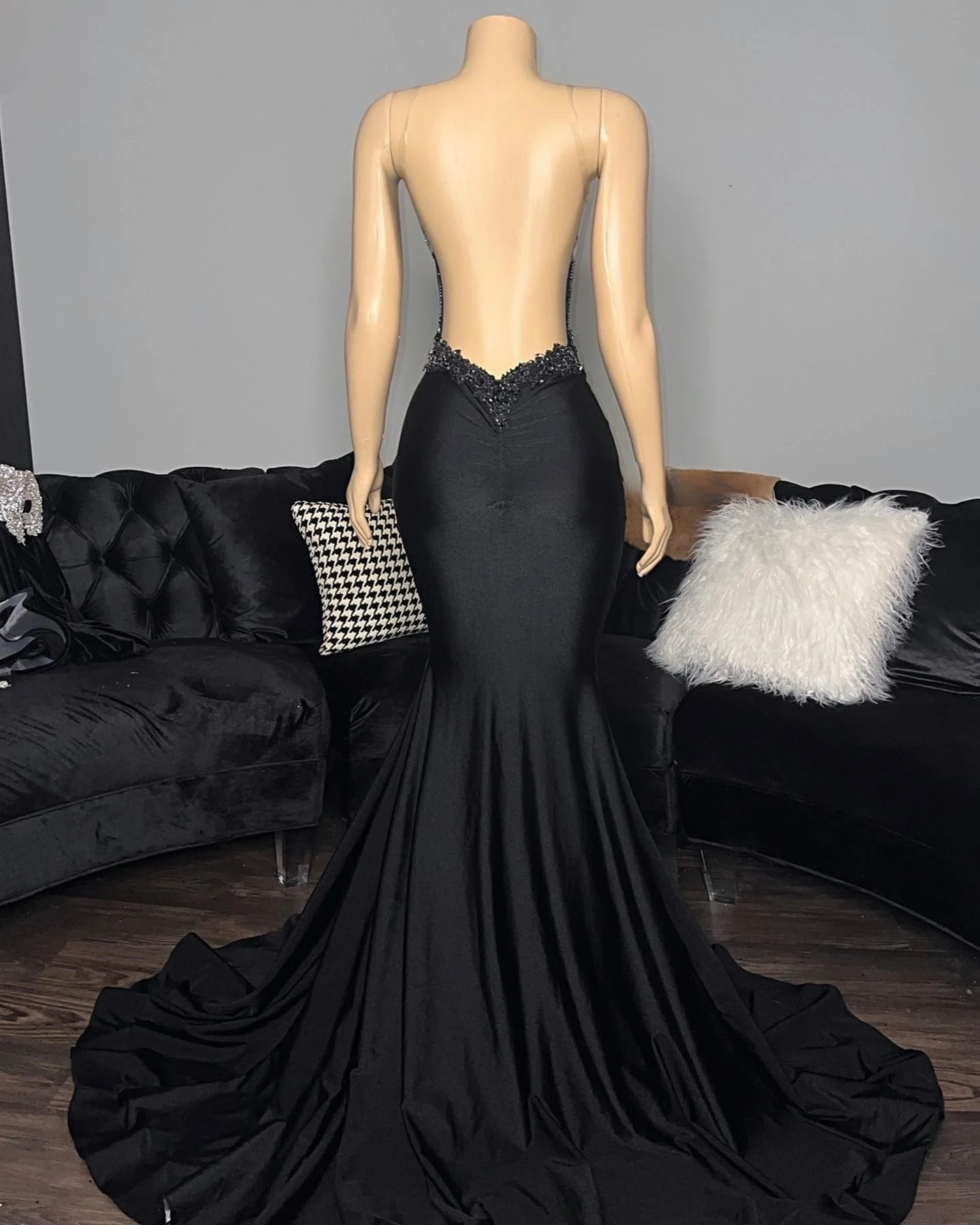 Ocstrade Hand Made Rhinestone Black Prom Party Dresses 2023 Ball Gown ...