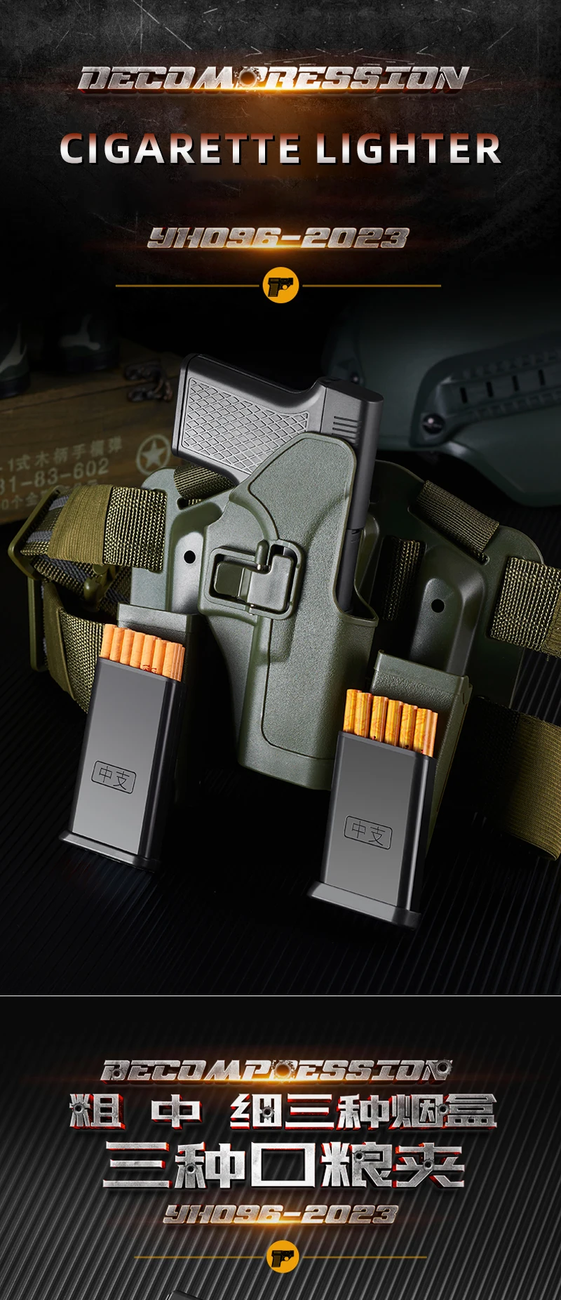 Yh096 Creative Clip Cigarette Box Jet Flame Inflatable Lighter Plastic Multifunctional Windproof ...