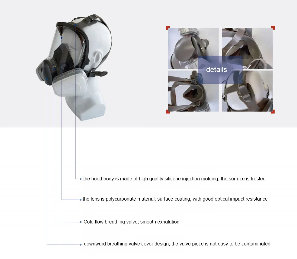 Full Face Gas Mask With Double Filters Respirator 6800 Gas Mask - Buy M ...