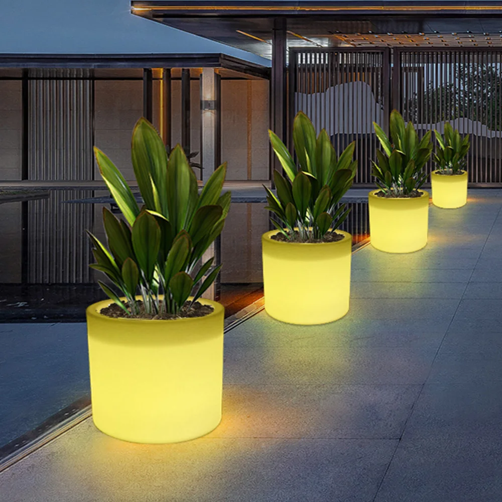 Alibaba.com: Round Shape LED Solar Garden Light, Illuminated Flower Pot ...